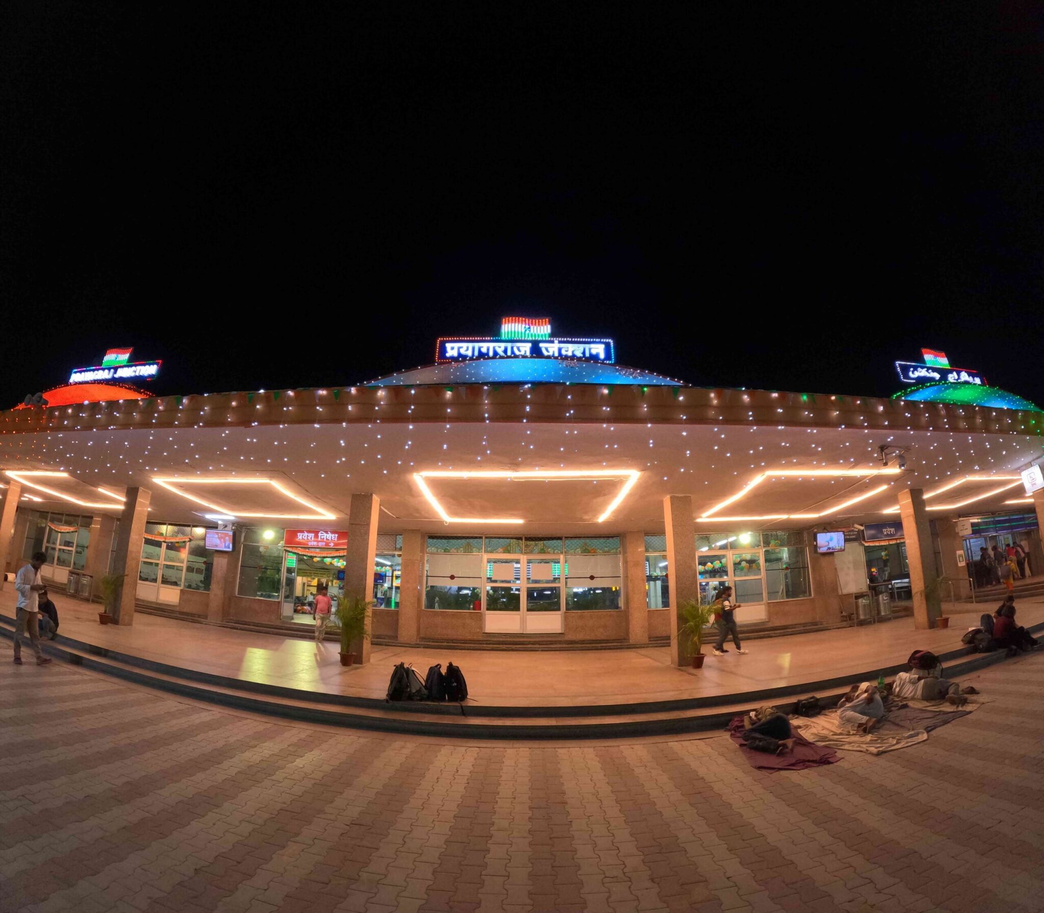 Independence Day - night scenes at Prayagraj Junction Railway Station